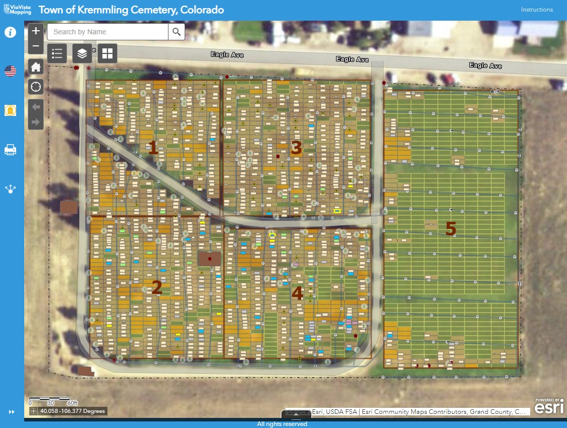 GIS Cemetery Mapping, GIS Survey Map